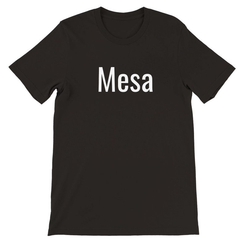 Mesa T-shirt White Lettering on Black - Etsy