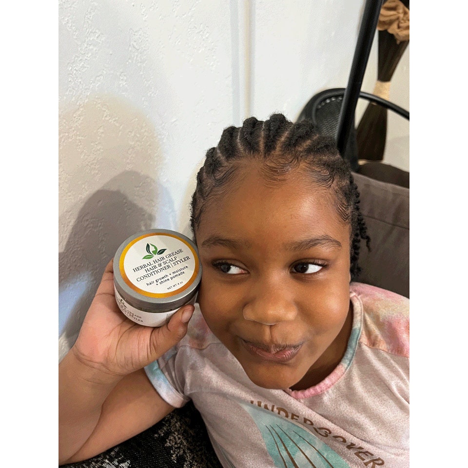 Herbal Hair Grease Pomade Bald Spots, Damaged Edges, Hair Growth, Hair ...