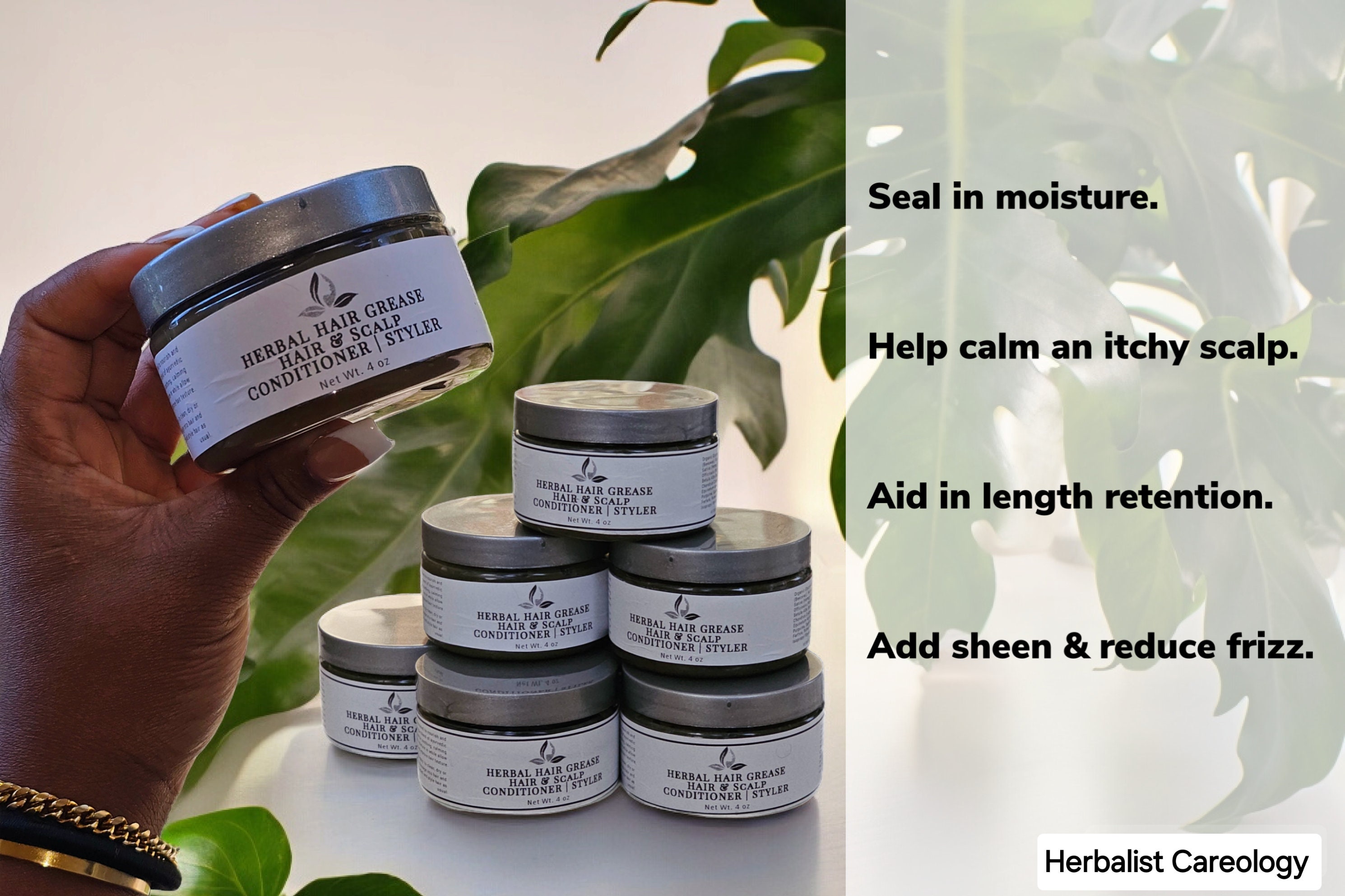 Herbal Hair Grease Pomade Bald Spots, Damaged Edges, Hair Growth, Hair ...