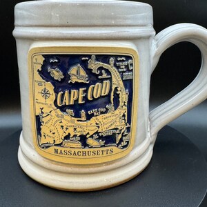 Cape Cod Mug by Deneen Pottery: 10oz Tankard With Nautical Map - Etsy