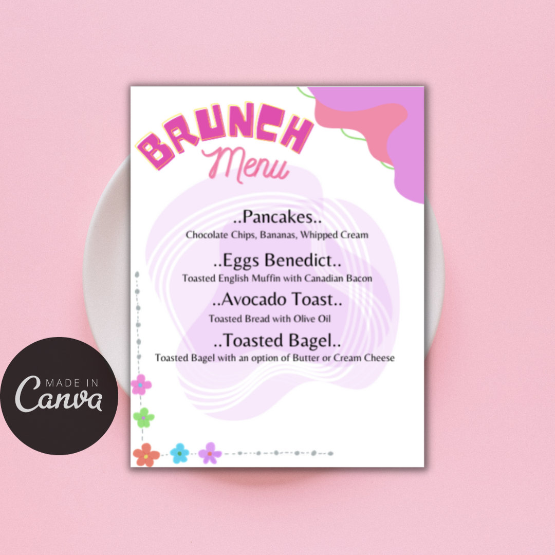 Brunch Menu Template - Etsy