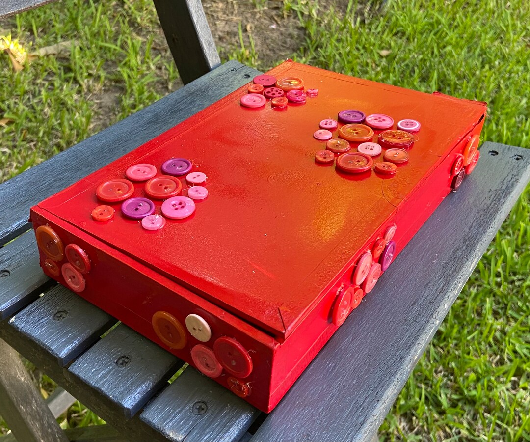 Buttoned up Repurposed Cigar Box - Etsy