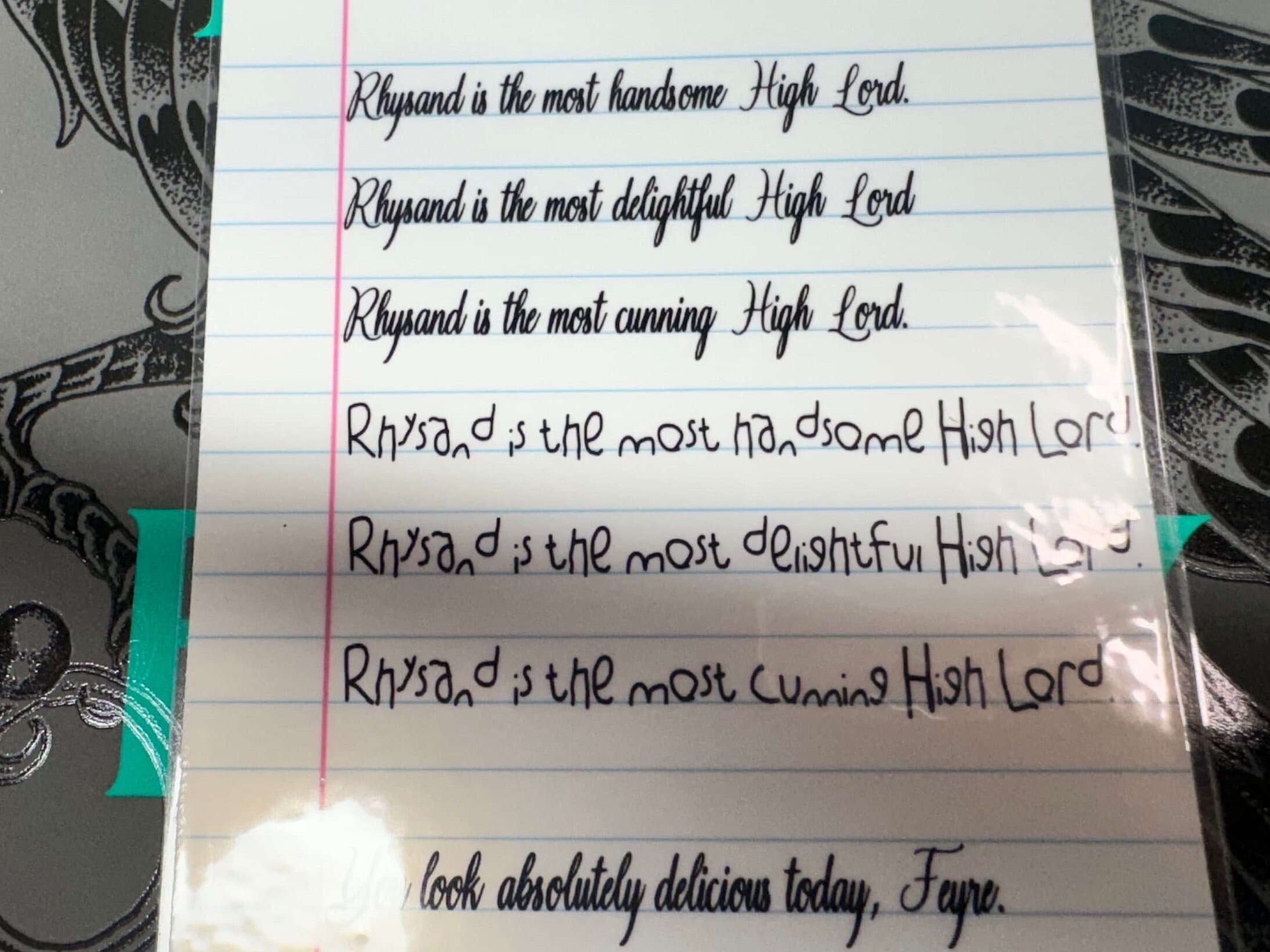 Acotar Most Handsome High Lord, Large Oversized Bookmark, Acotar ...