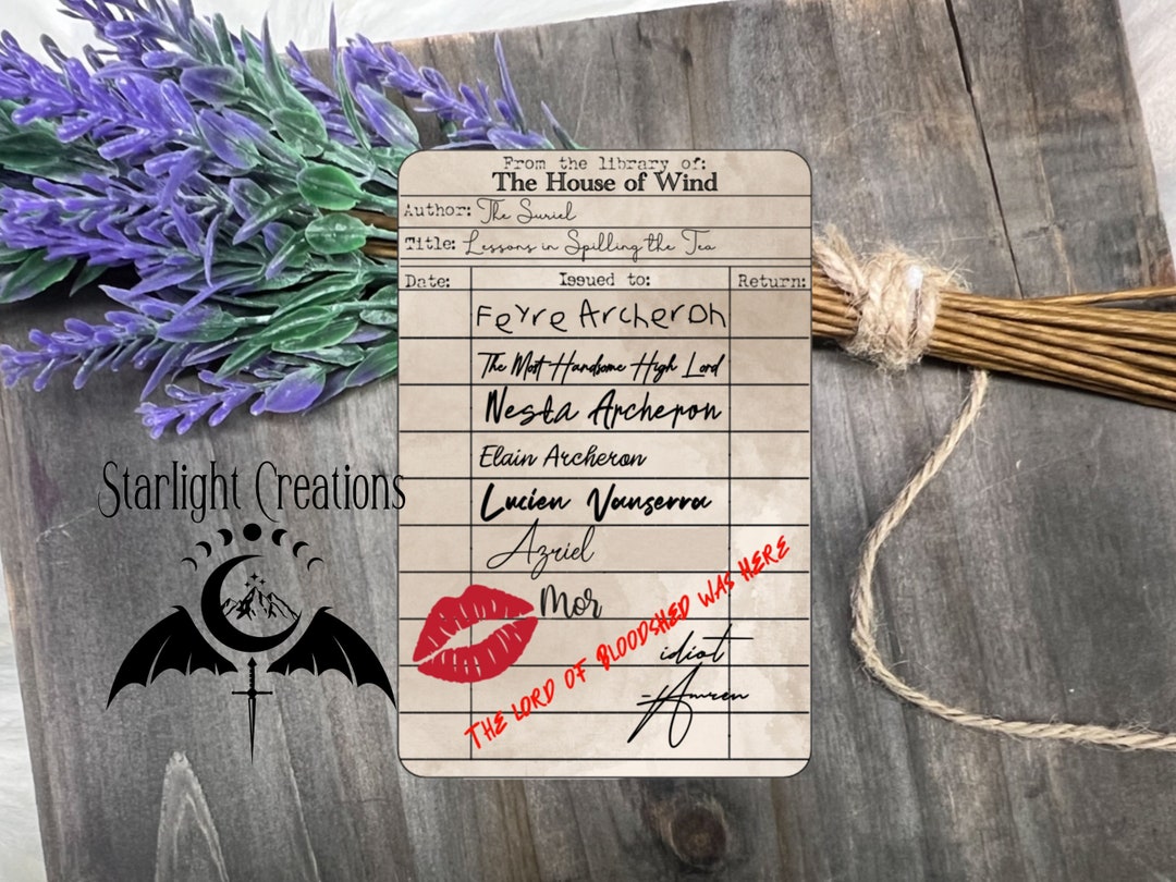 ACOTAR Library Card Bookmark: Officially Licensed Oversized - Etsy