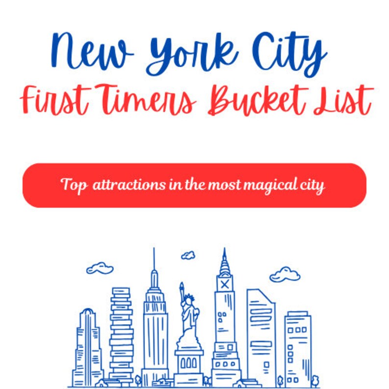 NYC First Timer Bucket List: Must-see Activities (printable Instant ...