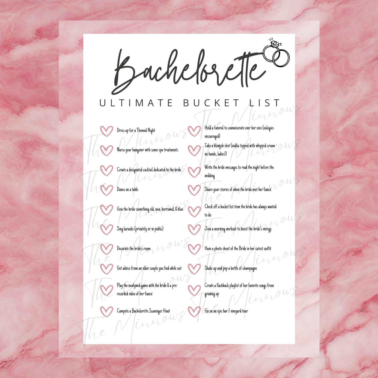 Ultimate Bachelorette Bucket List - Etsy