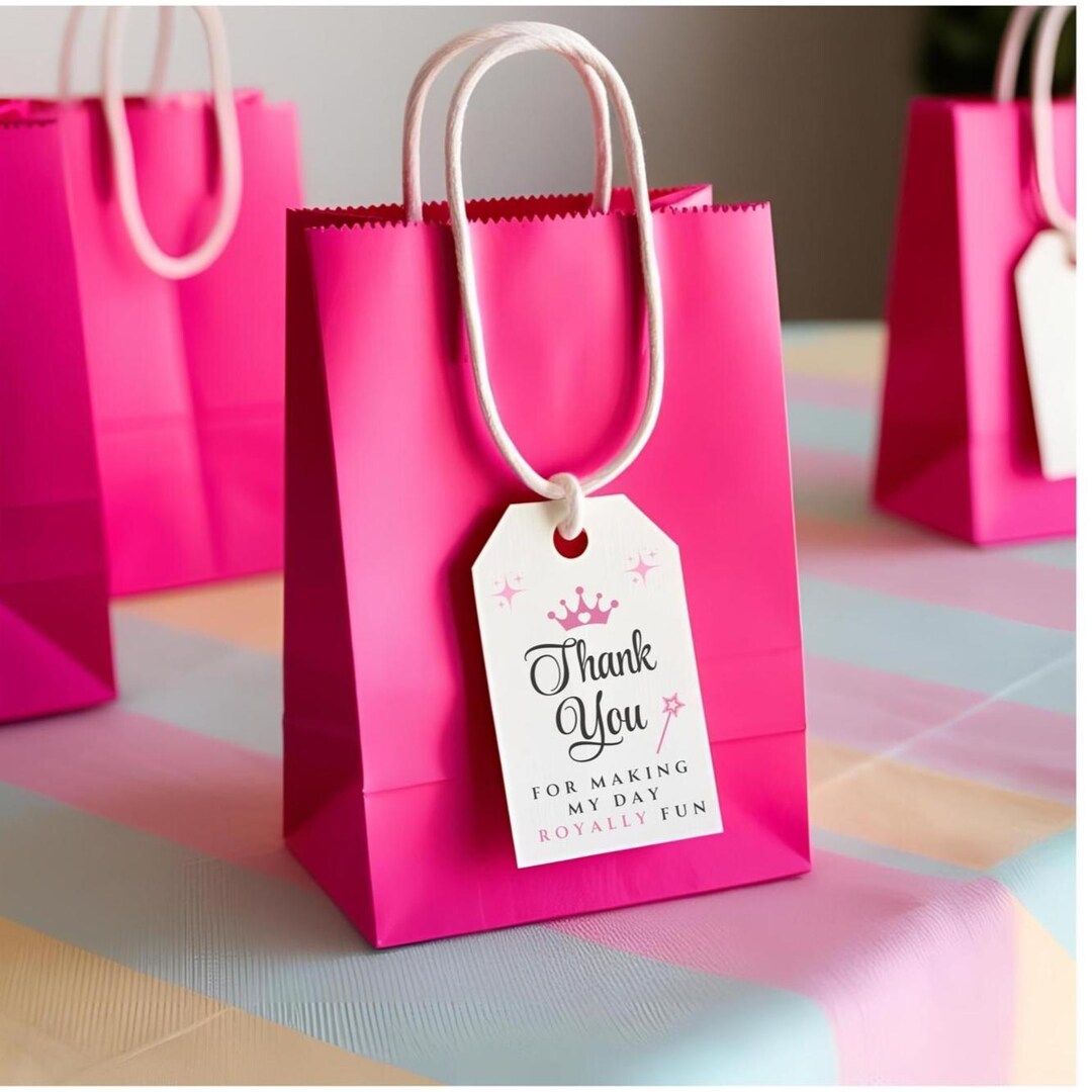 Princess Party Royal Birthday Thank You Tag - Etsy