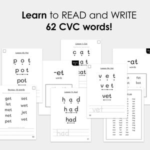 CVC Workbook Printable | Learn to Read & Write | Phonics Workbook for ...