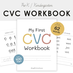 CVC Workbook Printable | Learn to Read & Write | Phonics Workbook for ...