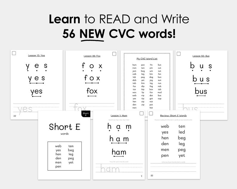 CVC Workbook Bundle | CLASSROOM Liscense | Prek Kindergarten Phonics ...