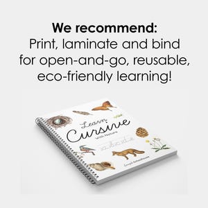 Learn Cursive With Nature Workbook | Cursive Alphabet Tracing ...