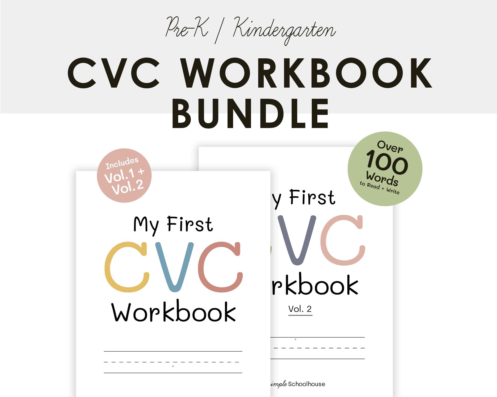 CVC Workbook Bundle | CLASSROOM Liscense | Prek Kindergarten Phonics ...