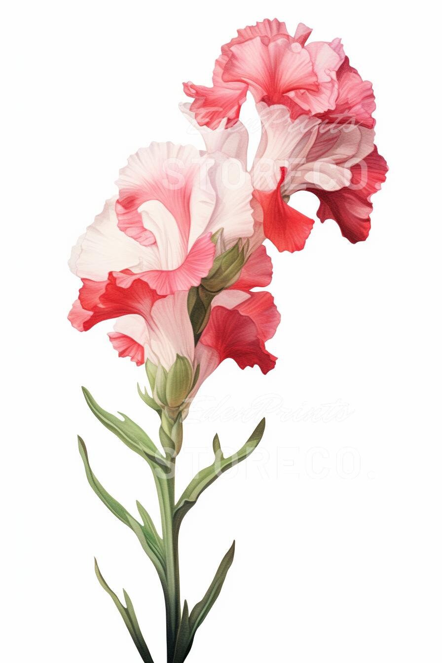 4 Set "cockscomb Flowers", Floral, Botanical, Illustration Art Instant ...