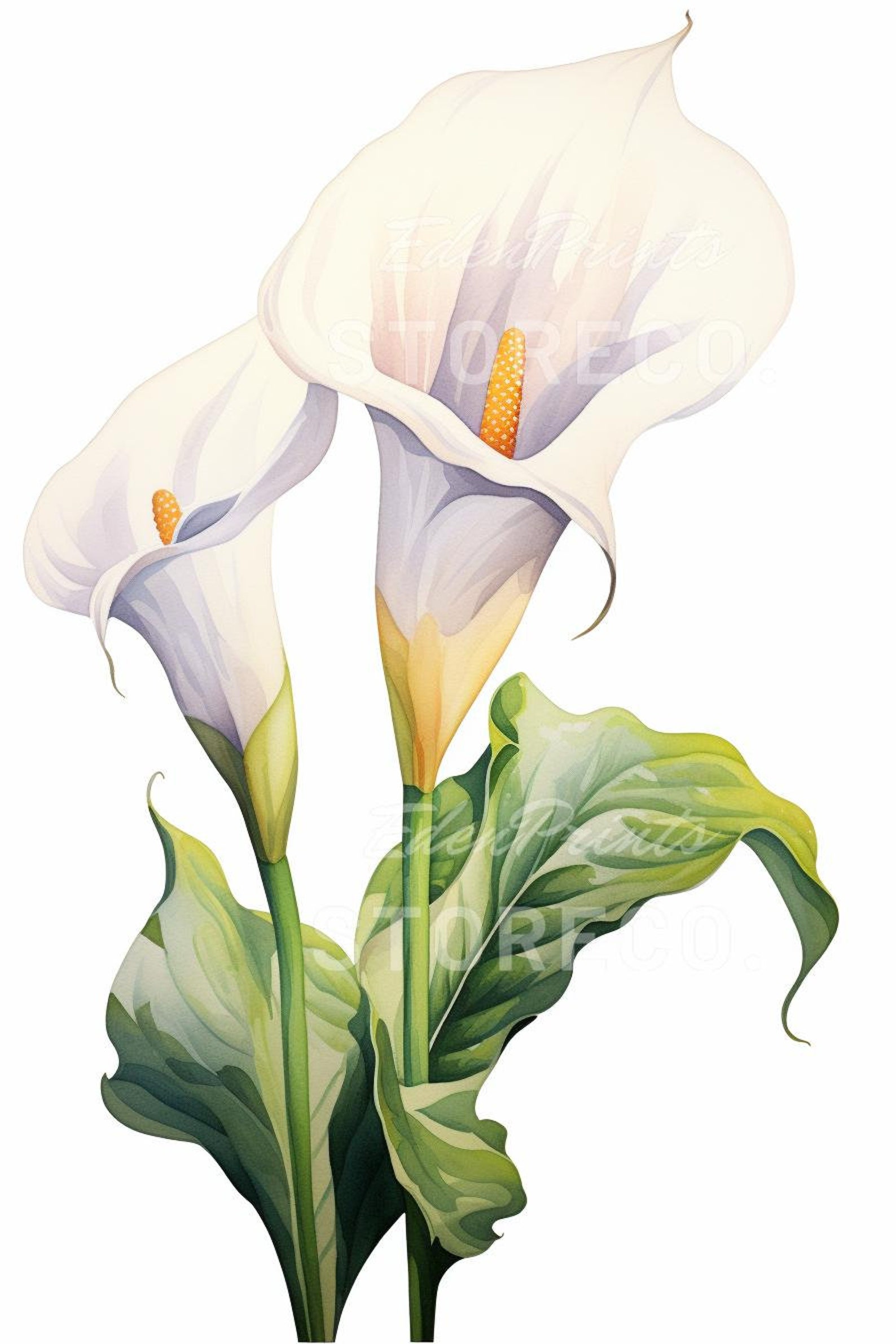 Calla Lily Botanical Art Prints, Floral Illustration (digital Download ...