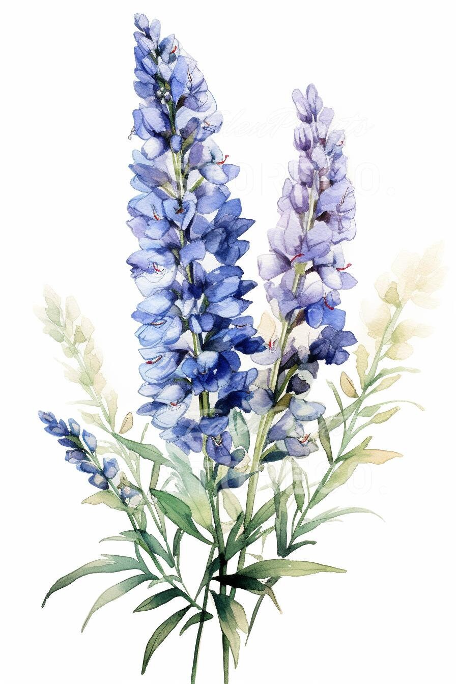 4 Set "veronica Flowers" Floral, Botanical, Illustration Art Instant ...