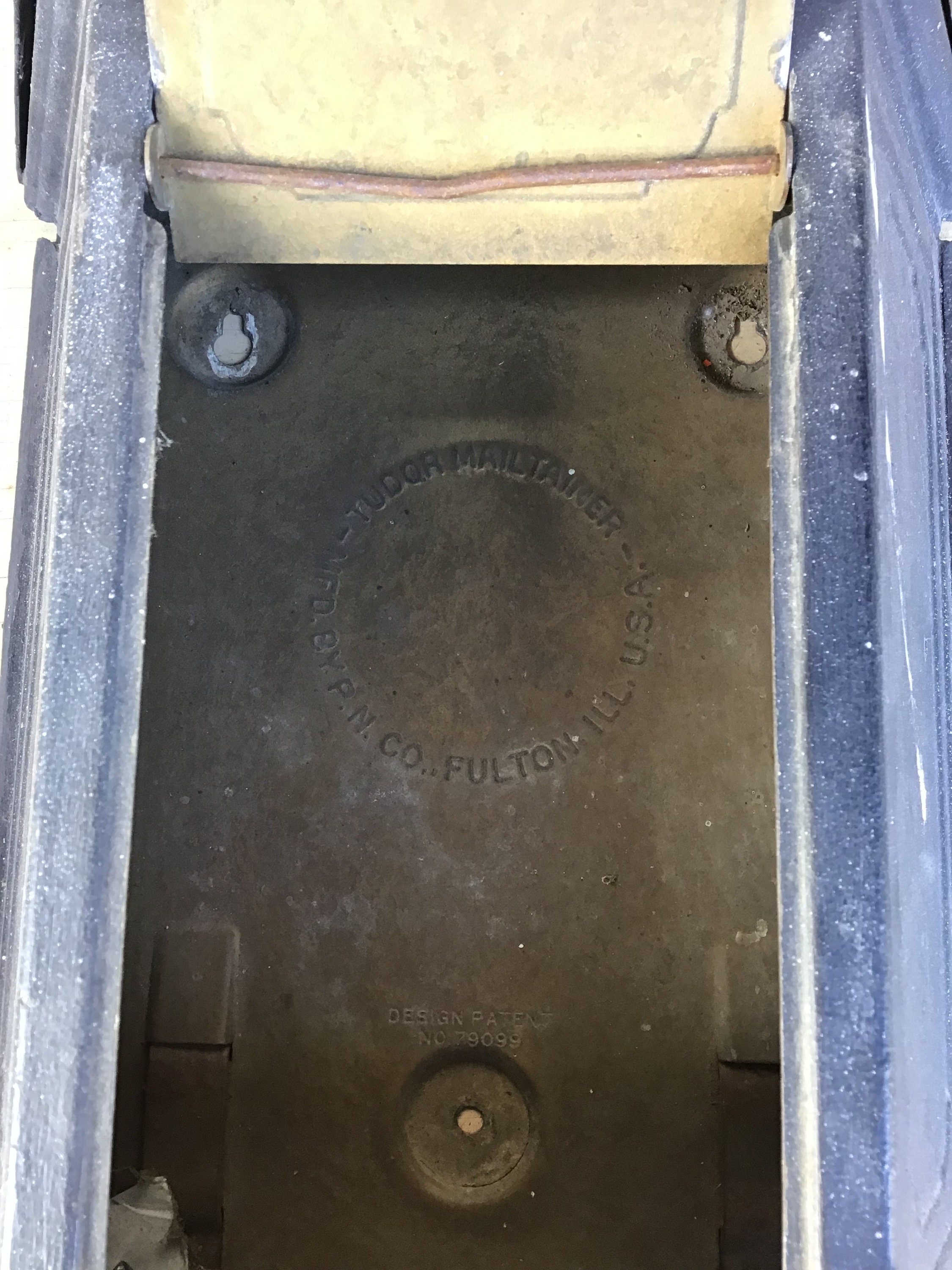 Vintage Tudor Mailbox Cast Iron Black Wall Mount Metal Farmhouse French ...