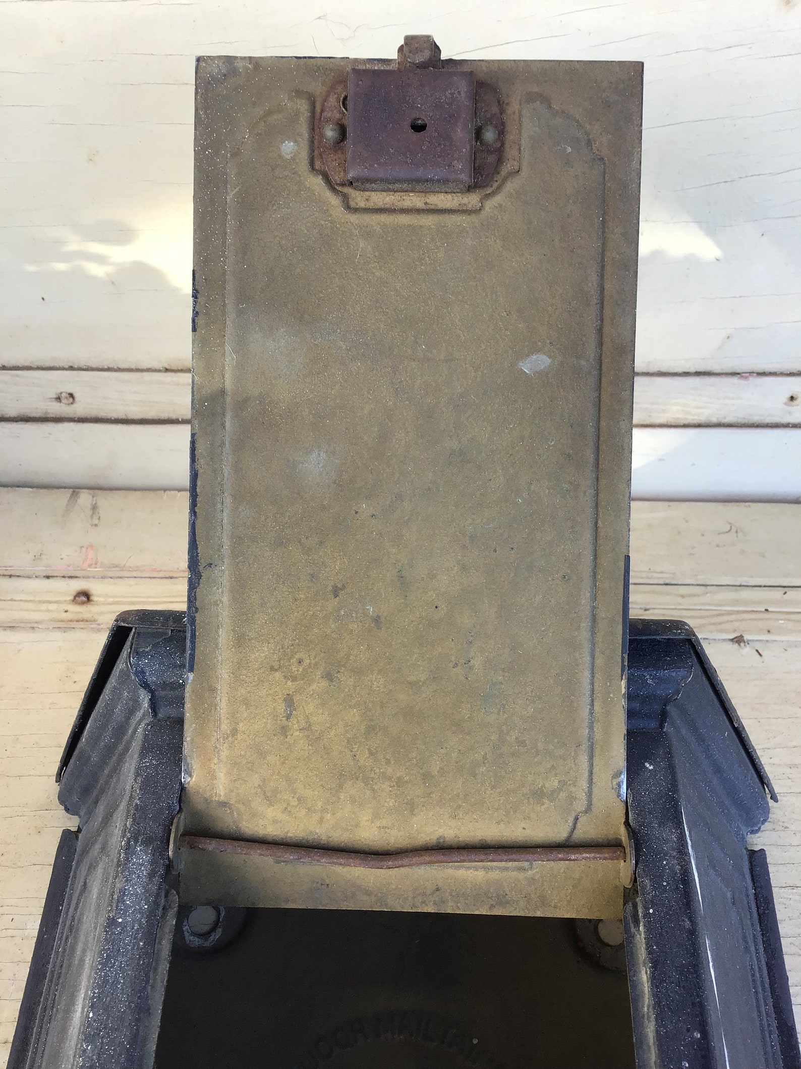 Vintage Tudor Mailbox Cast Iron Black Wall Mount Metal Farmhouse French ...