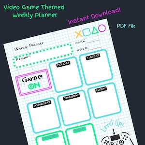 Video Game Themed Weekly Planner - Etsy