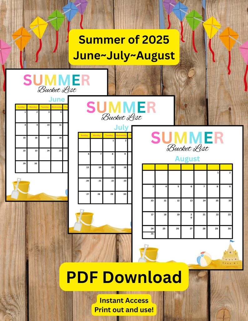Summer Bucket List - PDF Download - Etsy