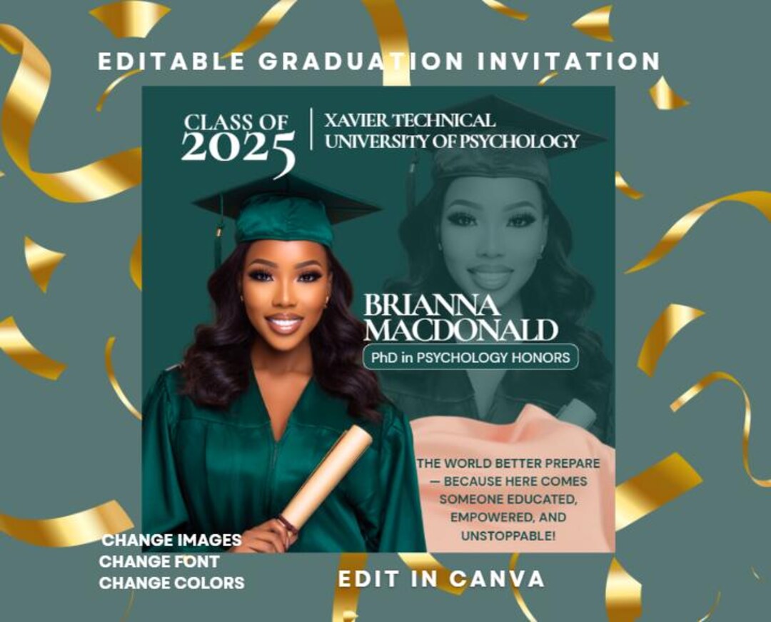2025 Graduation Invitation, Grad Flyer, Canva Flyer Template ...