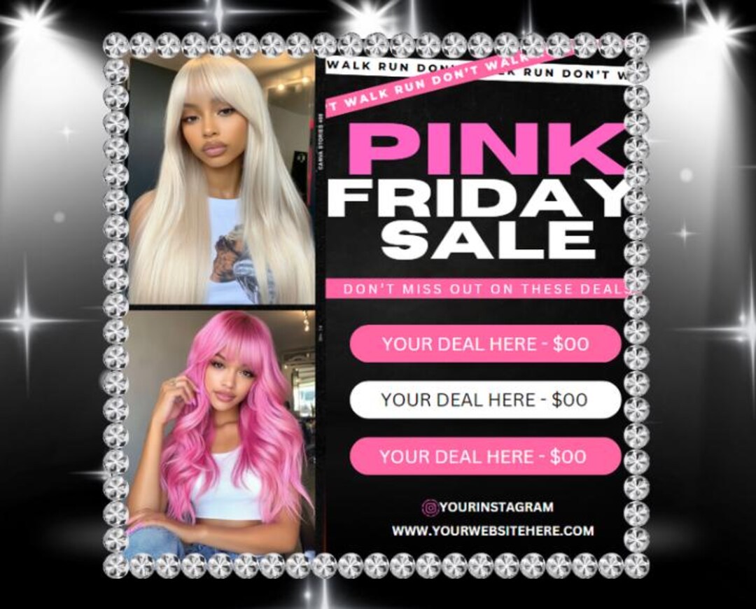 Editable Pink Friday Template L Customize for Your Brand - Etsy