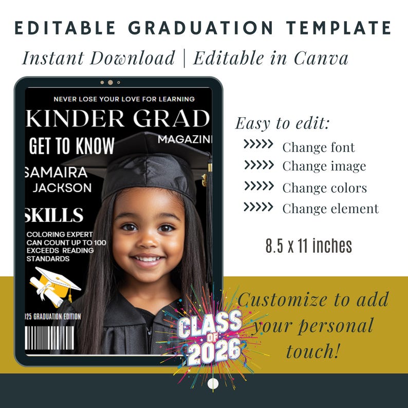 Kindergarten Graduation Flyer Template: Customizable Canva Design ...
