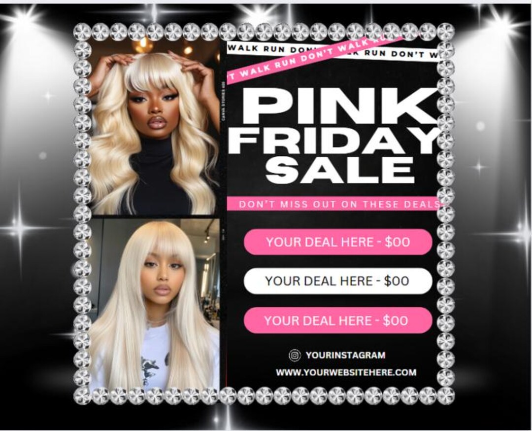 Pink Friday Booking Template L Black Friday Sale L Black Friday Special ...