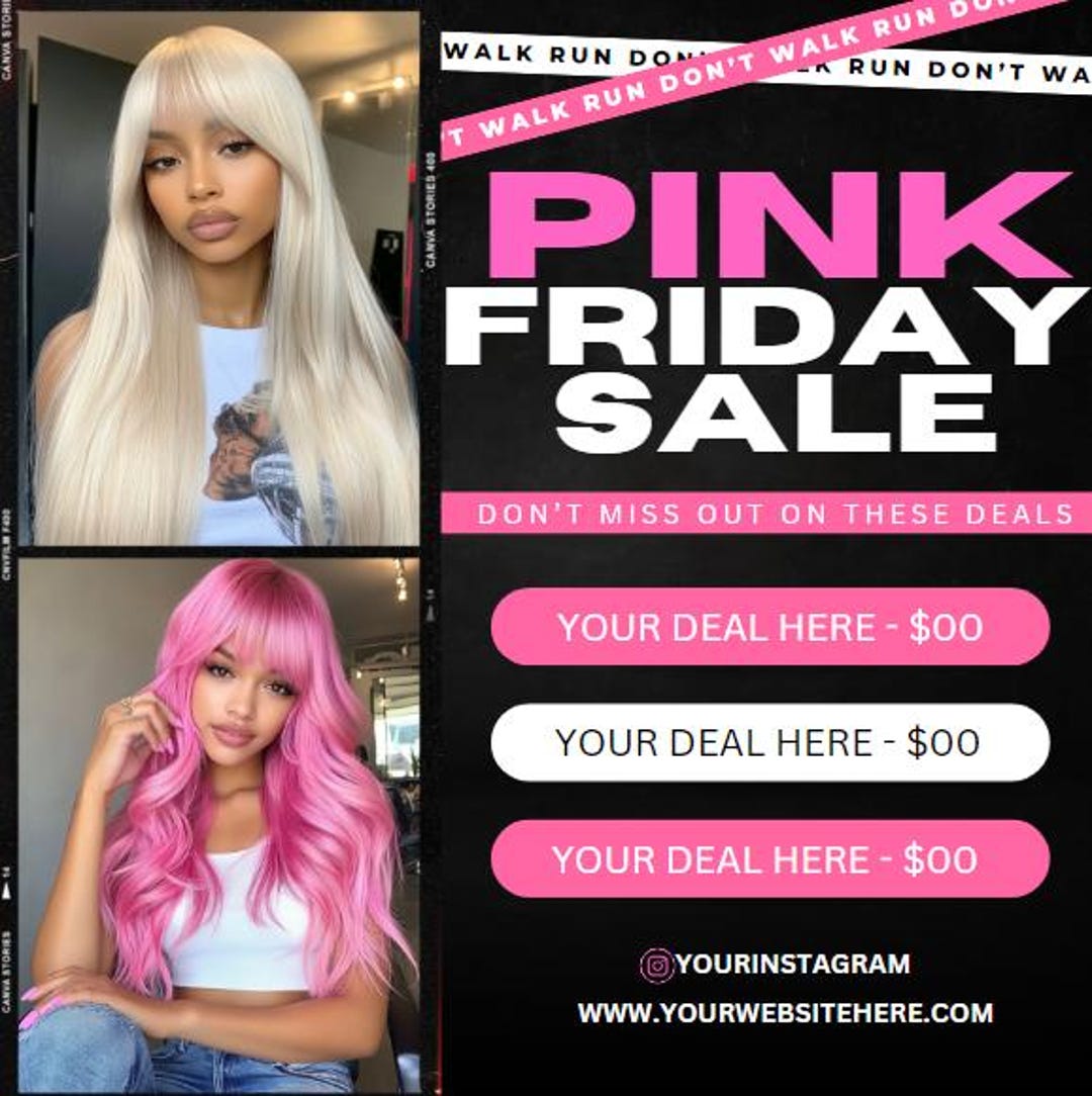 Pink Friday Booking Flyer L Black Friday Sale L Black Friday Special L ...