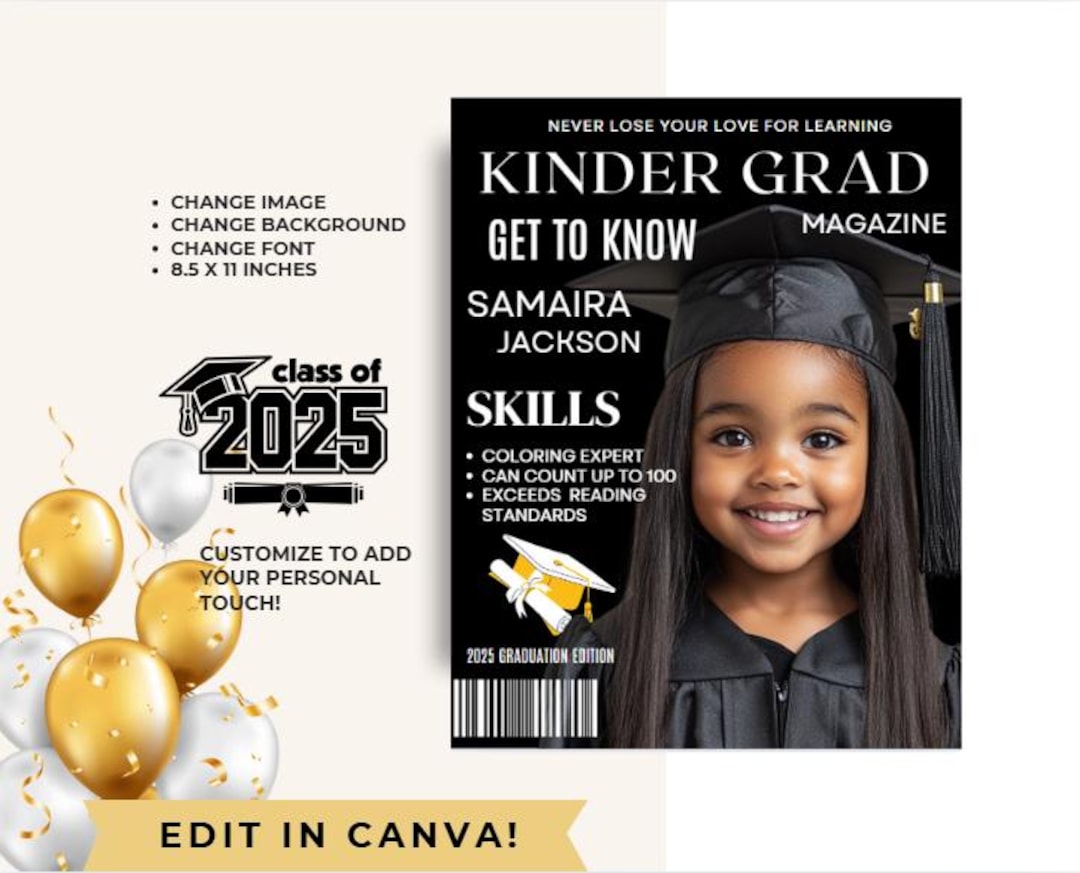 Kindergarten Graduation Flyer Template: Customizable Canva Design ...