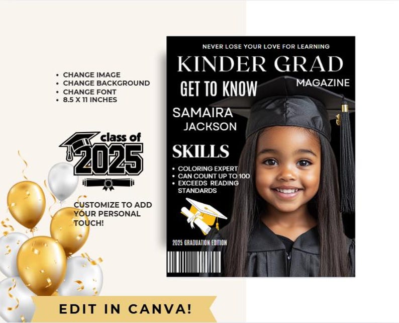 Kindergarten Graduation Flyer Template: Customizable Canva Design ...