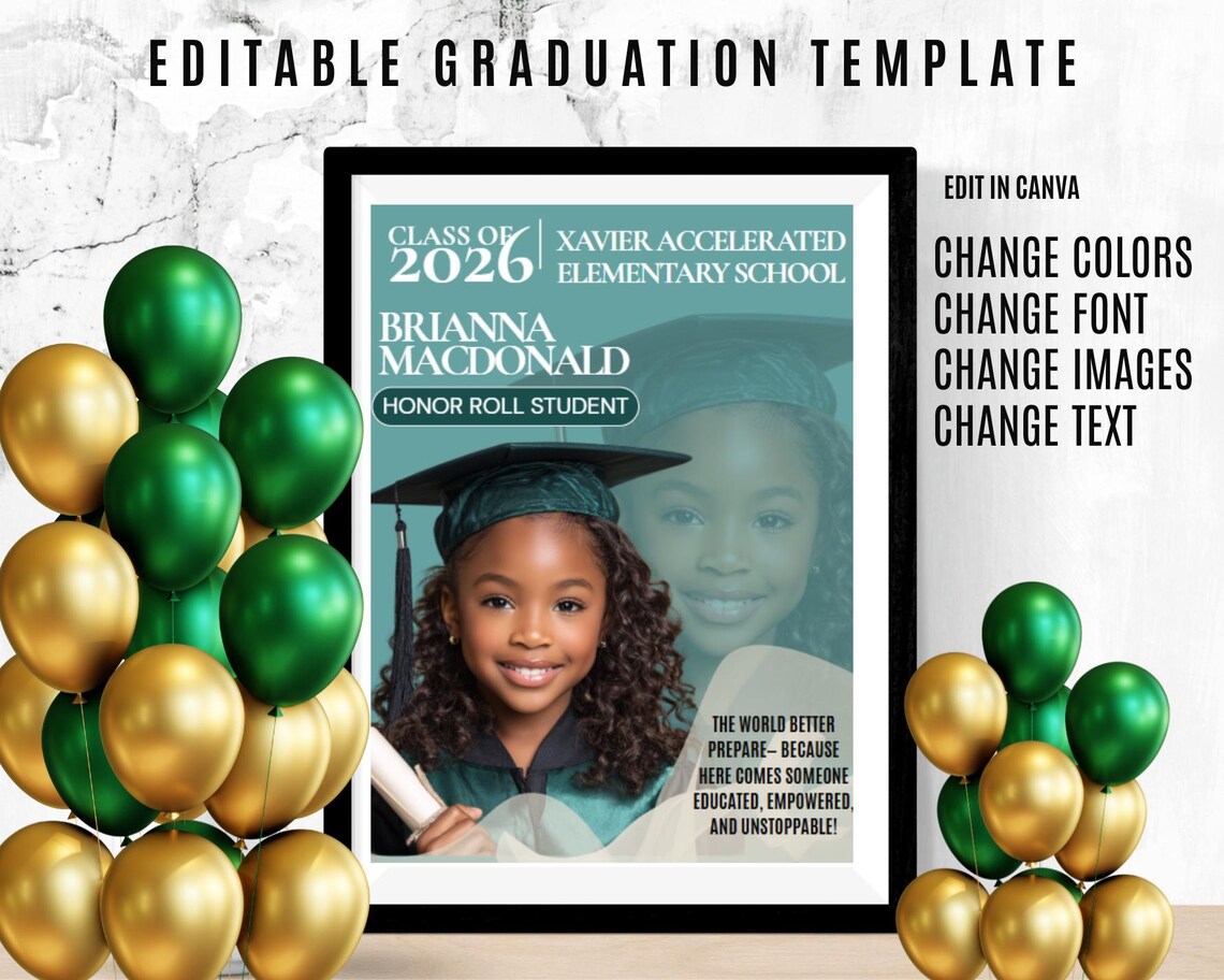 Kindergarten Graduation Template: Customizable Canva Design (8.5x11 ...