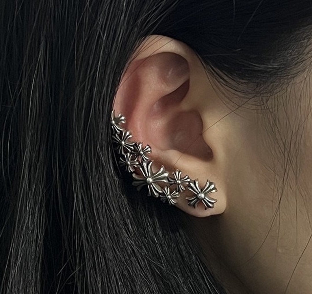 Chrome Hearts Style Earrings, Chrome Hearts Cross Earrings, Cross ...