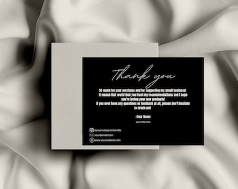 Thank You Card + Sample Template - Etsy