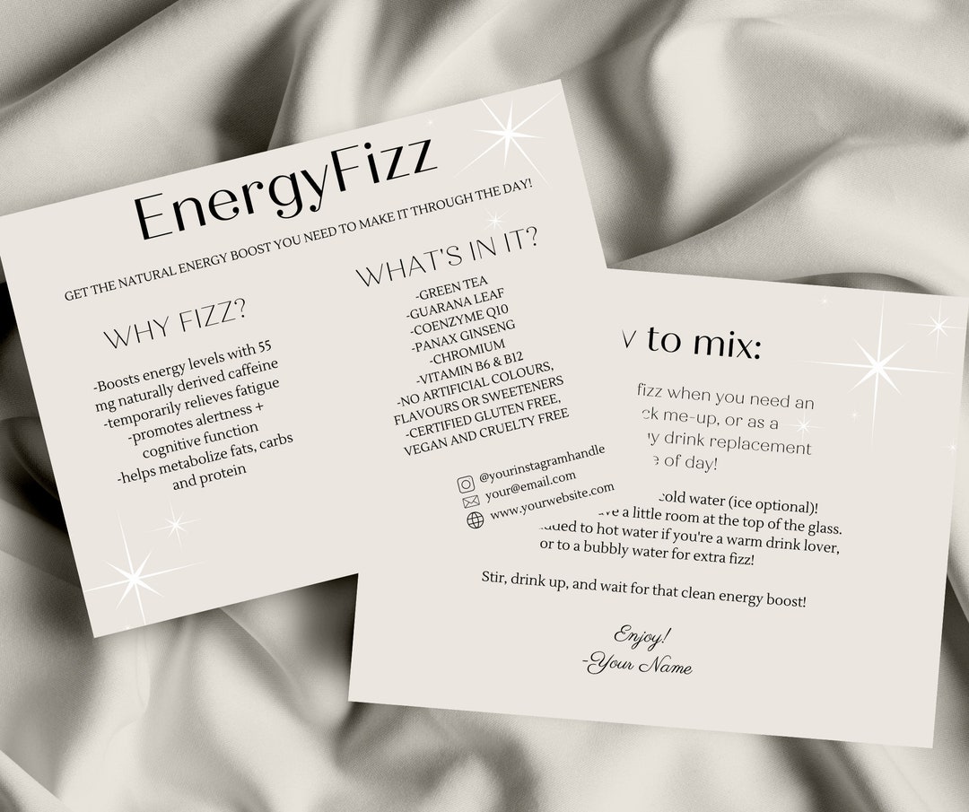 Arbonne Fizz Sample Card - Etsy
