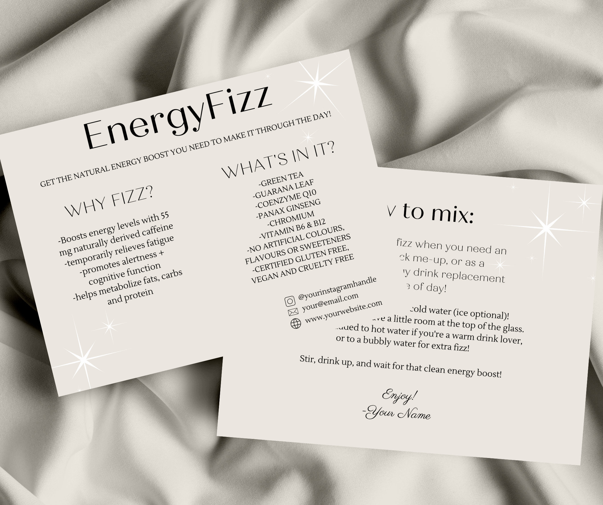 Arbonne Fizz Sample Card - Etsy