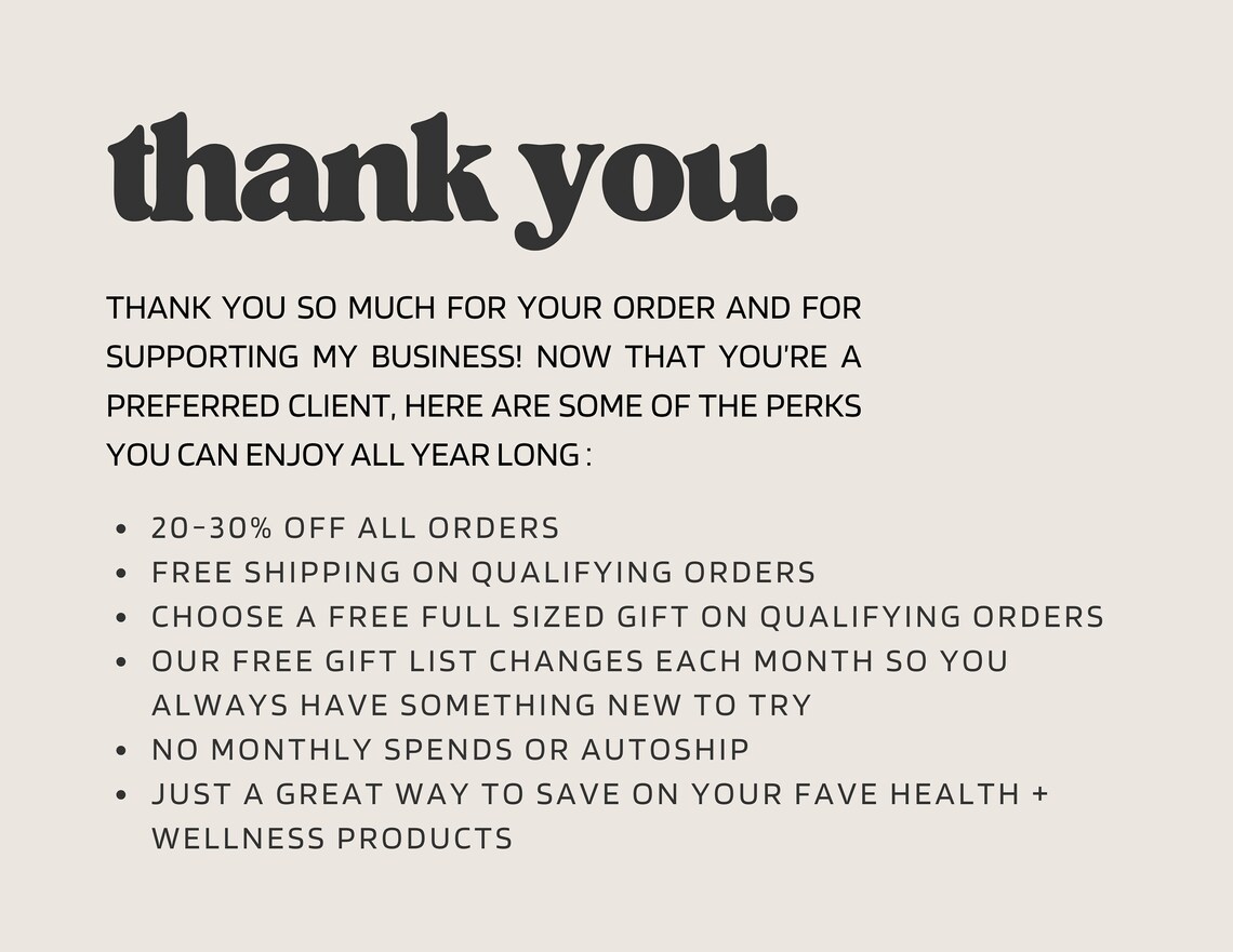 Arbonne Preferred Client + Referral Card Template - Etsy