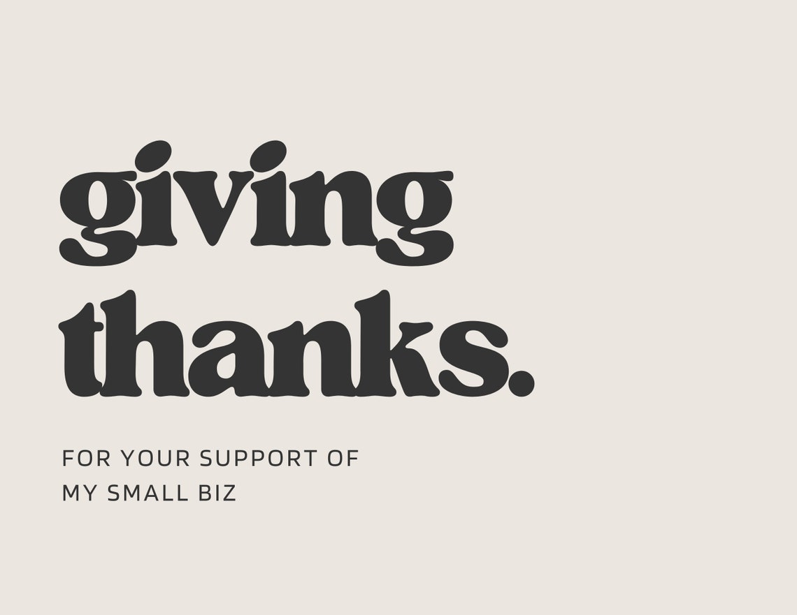 Thank You Card + Sample Template - Etsy