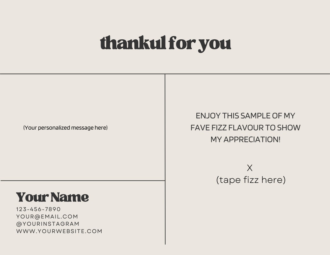 Thank You Card + Sample Template - Etsy