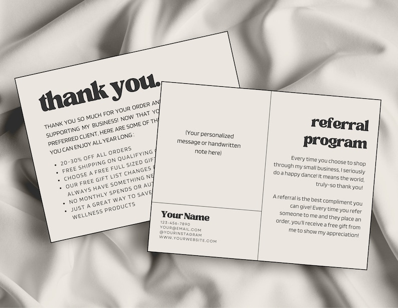 Arbonne Preferred Client + Referral Card Template - Etsy