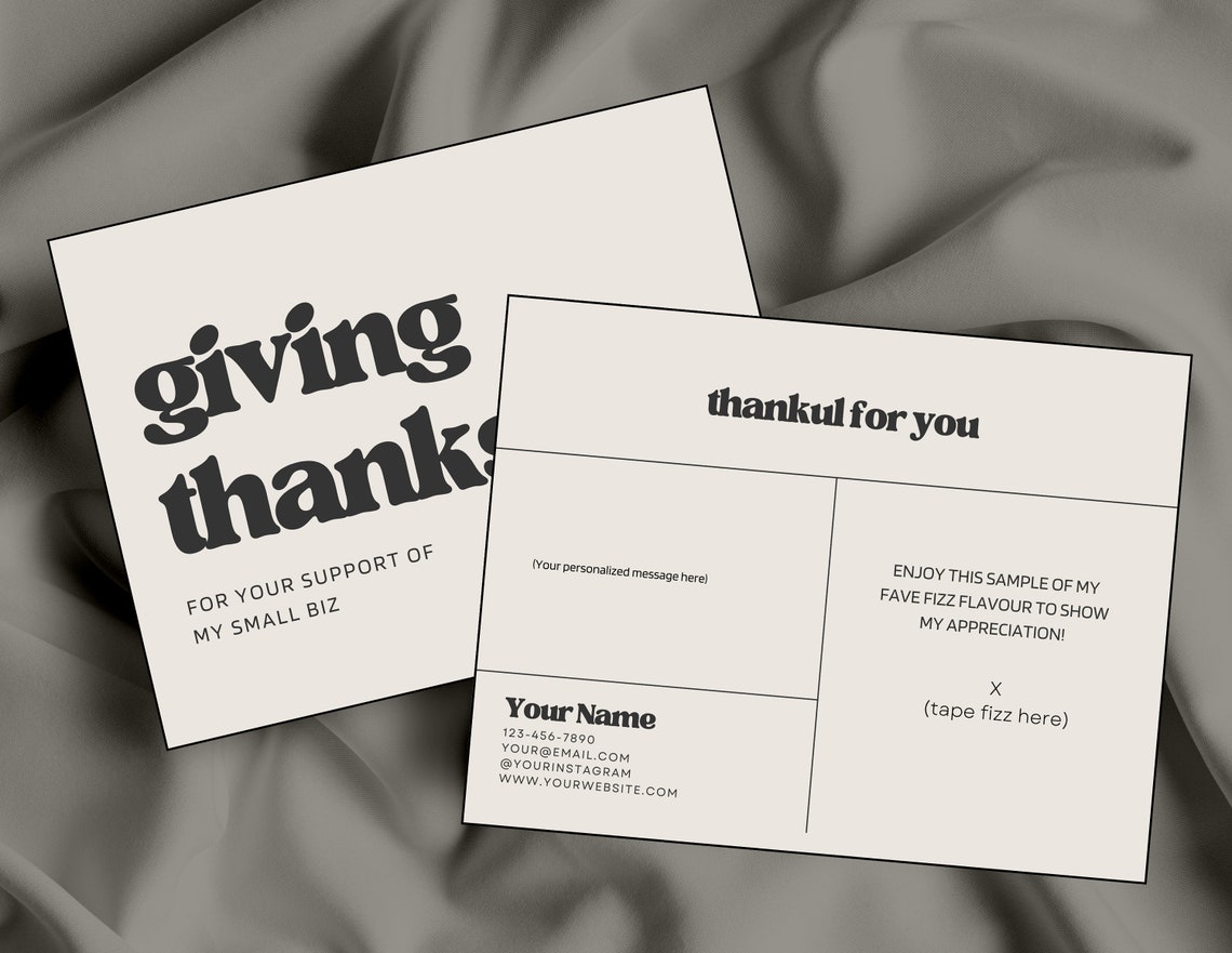 Thank You Card + Sample Template - Etsy