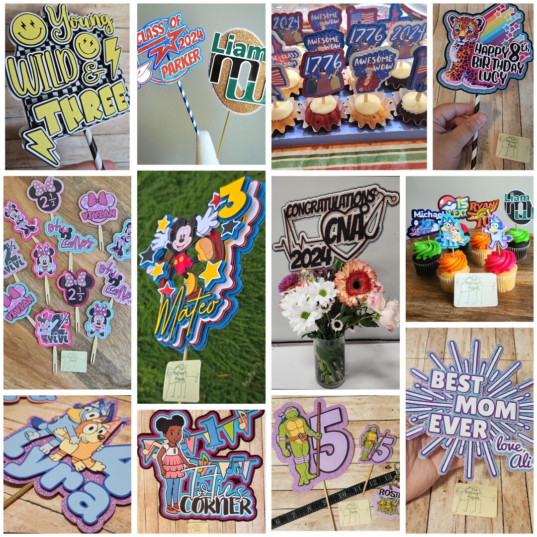 Custom Cake and Cupcake Toppers - Etsy