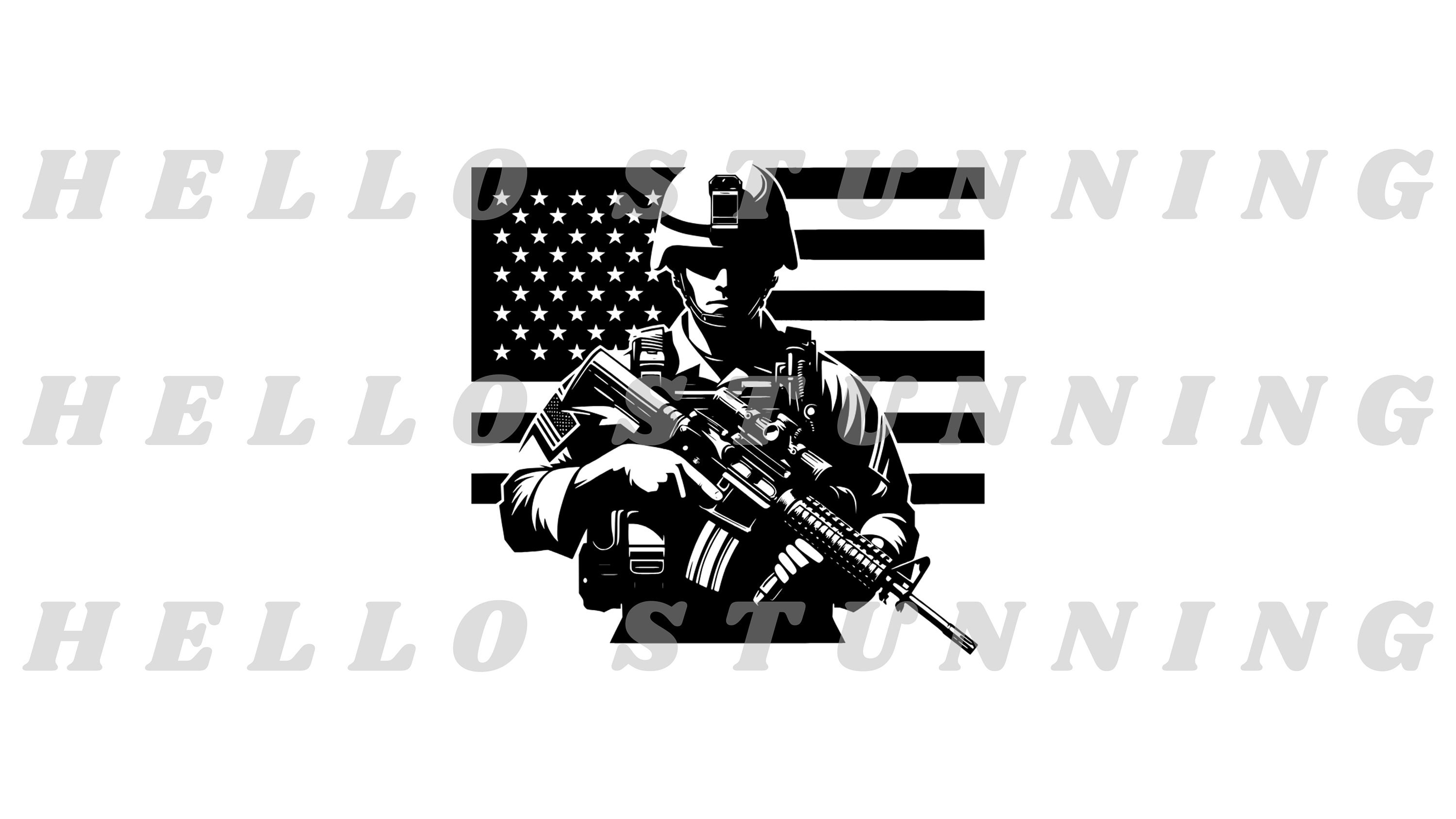 Solider Silhouette Svg, Soldier Svg, Army Solider Svg, American Soldier ...