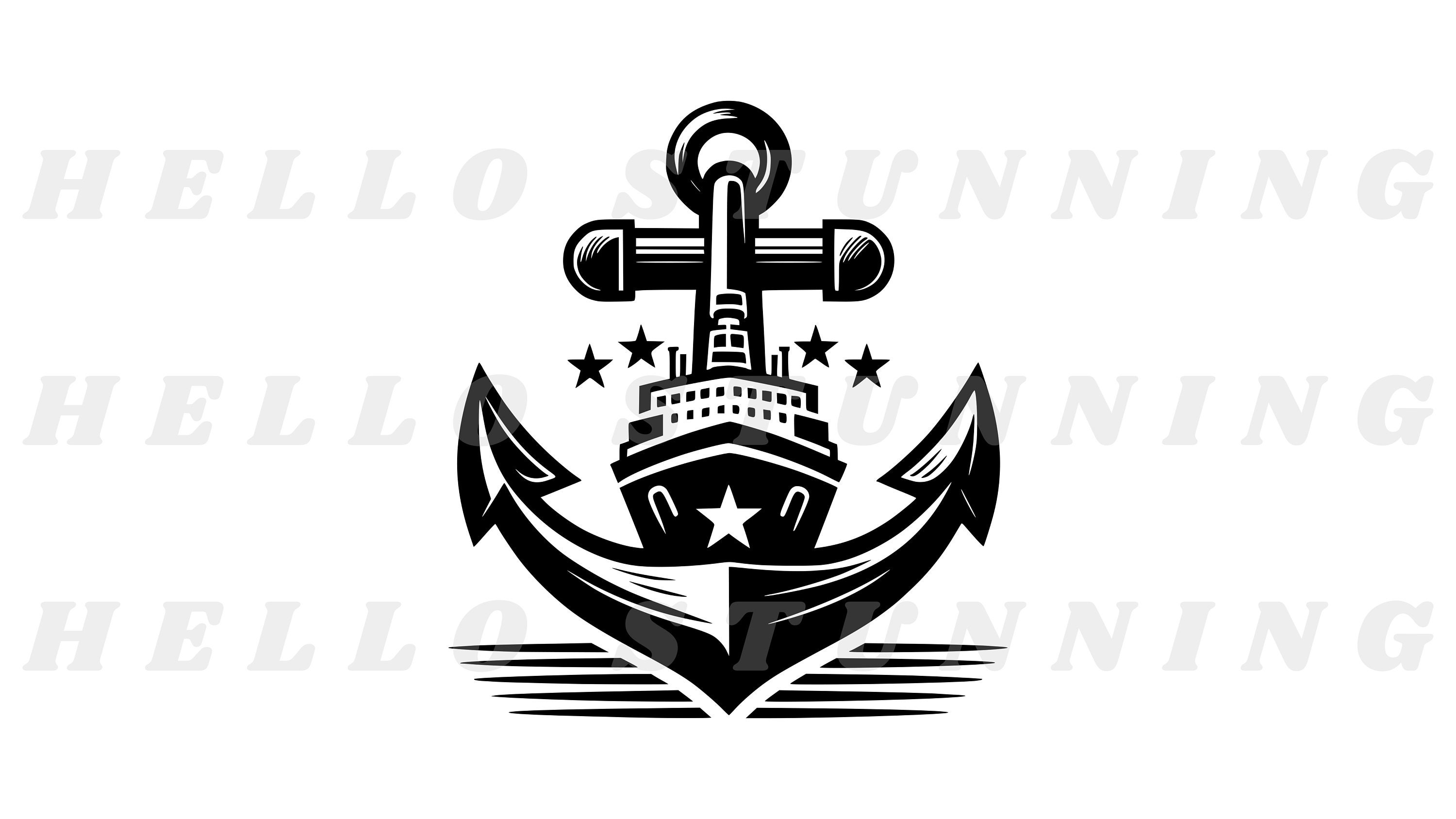 Navy Anchor Svg, Nautical Svg, Anchor Clipart, Marine Svg, Sailor Svg ...