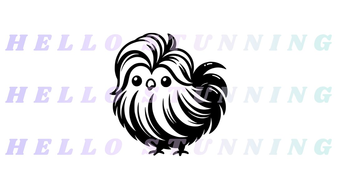 Silkie Chicken Svg, Cute Chicken Svg, Chicken Illustration, Chicken Art ...