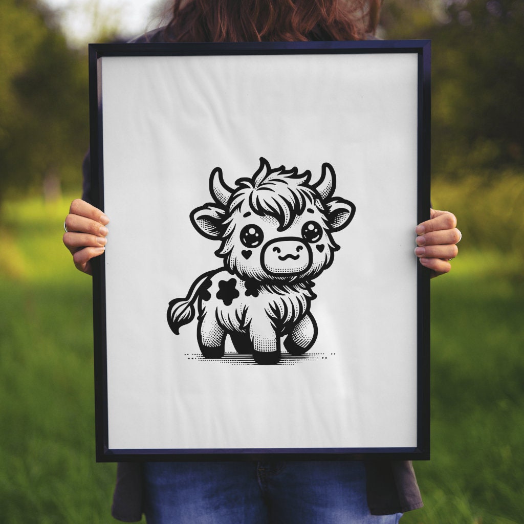 Baby Highland Cow Svg, Cute Cow SVG, Easily Distracted by Cows, Svg Cow ...