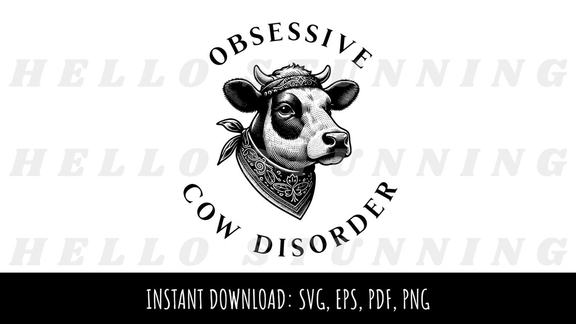 Obsessive Cow Disorder Svg, Cow Svg, Highland Cow Svg, Hyland Cow Svg ...