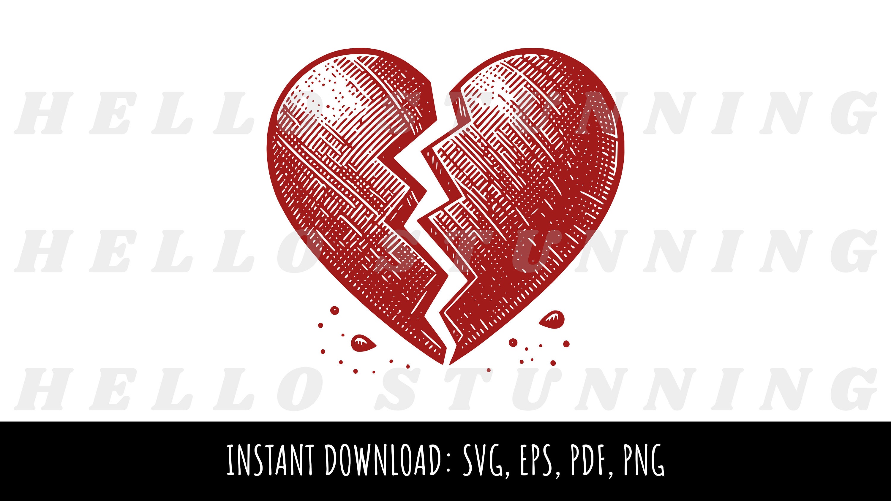 Broken Heart Svg, Heart Png, Heart Pdf, Open Heart Svg, Distressed ...