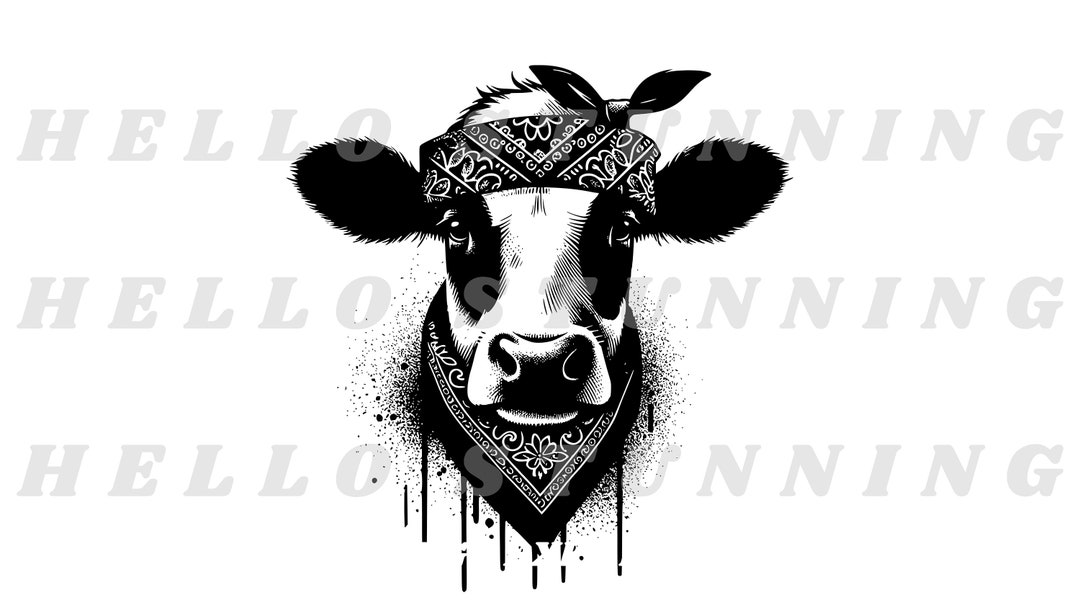 Cow With Bandana Svg, Cow Png, Tipsy Cow Svg, Cow Face Svg, Cow Mug ...