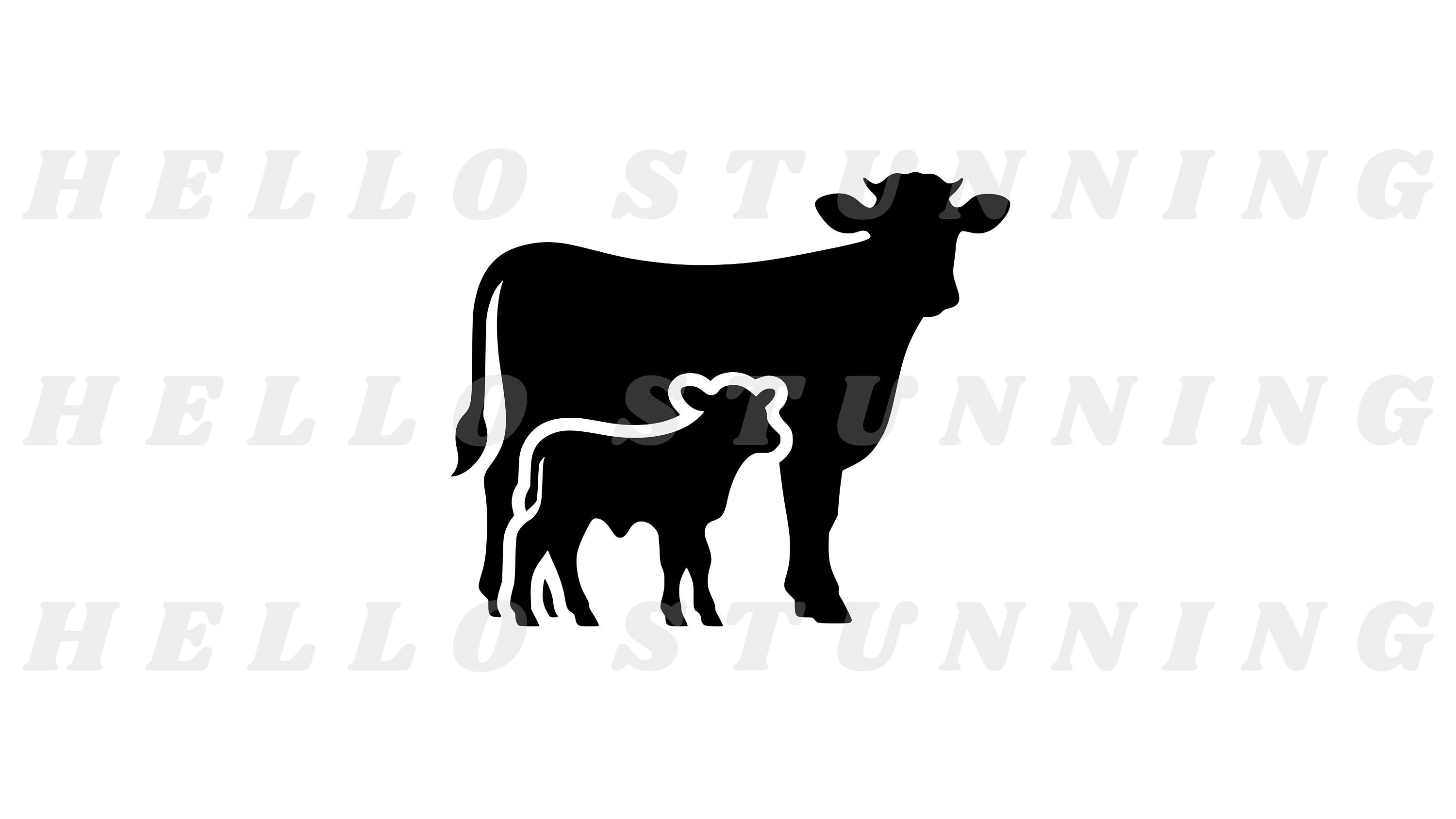 Paire de veau vache Vector/Raster SVG, Png, Jpg veau, Ai, Png, eps, pdf ...