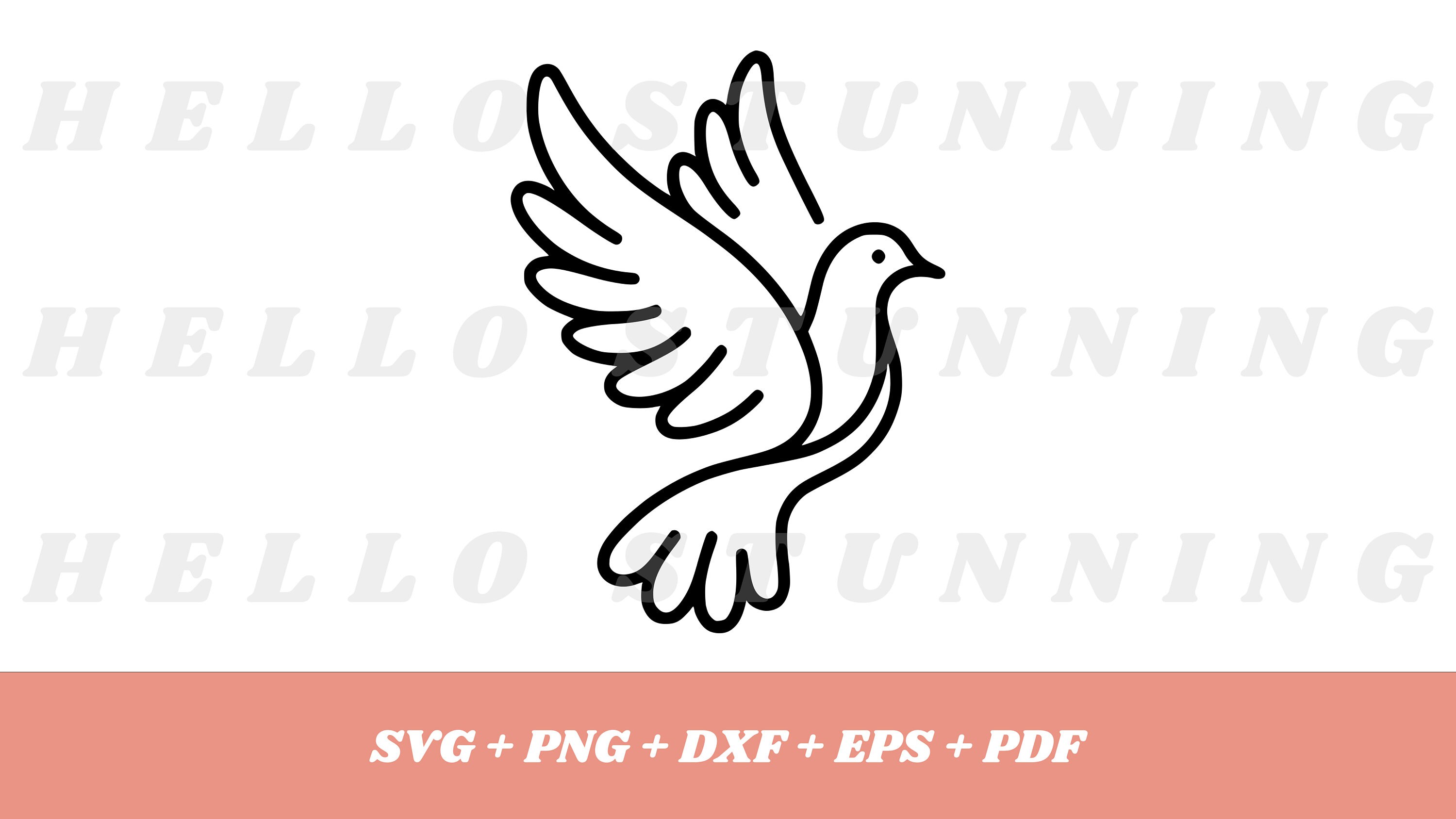 Doves Svg, Dove Vector, Dove Clipart, Dove Line Art Svg, Flying Bird ...